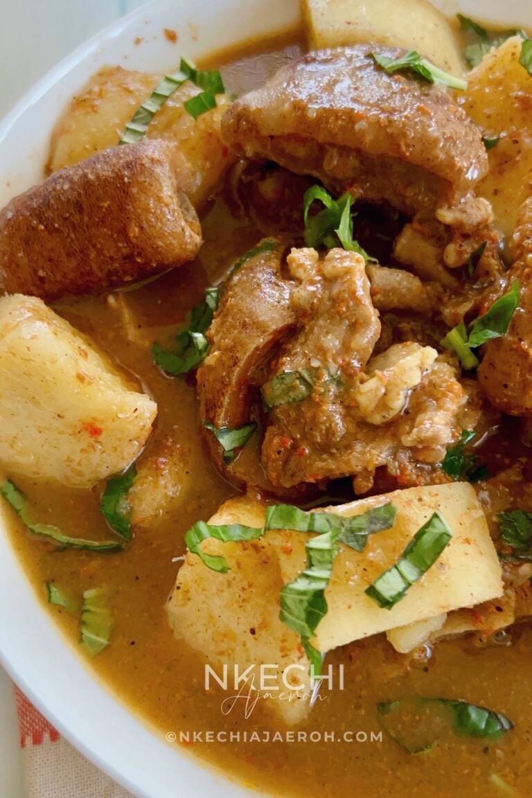 Authentic Nigerian Goat Meat Pepper Soup With Yam - Nkechi Ajaeroh