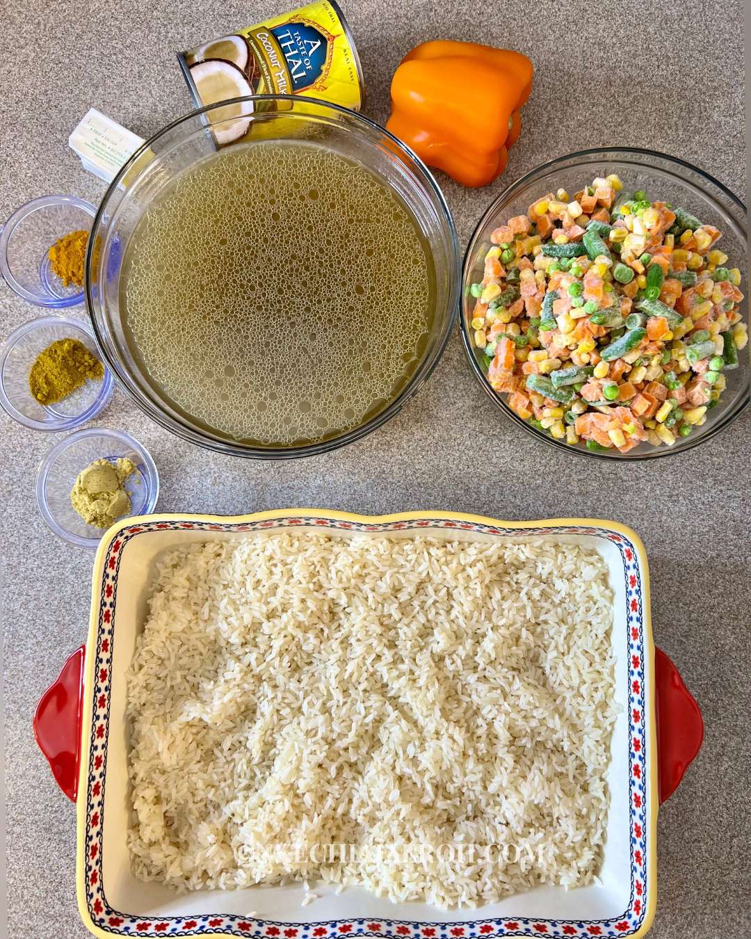Nigerian Baked Coconut Fried Rice with Shrimp - Nkechi Ajaeroh