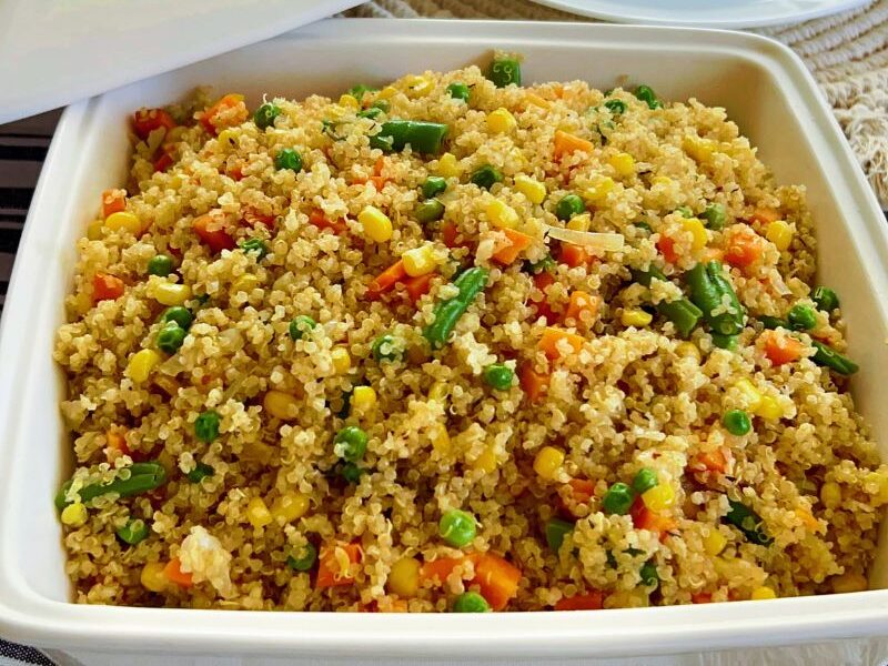 Quinoa Fried Rice Recipe (Healthy Side Dish) - Nkechi Ajaeroh