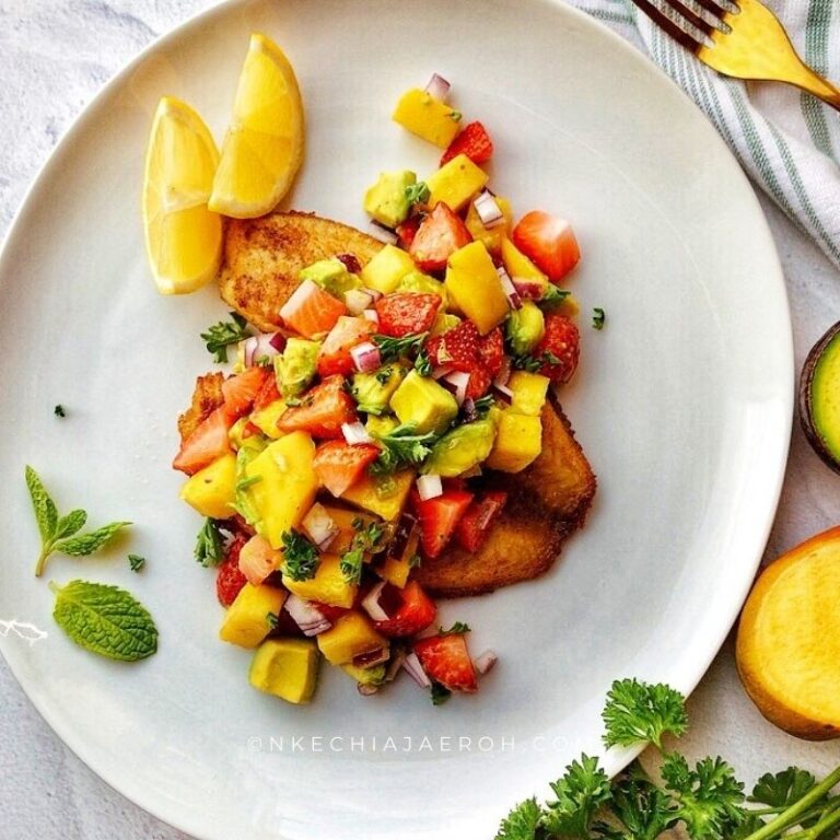 Mango Strawberry Avocado Salad With Pan Fried Tilapia Nkechi Ajaeroh