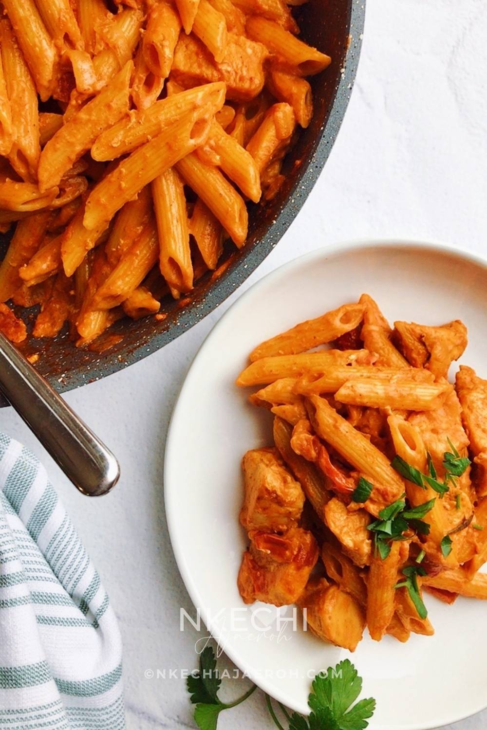 Tomato Chicken Penne Pasta Recipe (Without Cheese) - Nkechi Ajaeroh