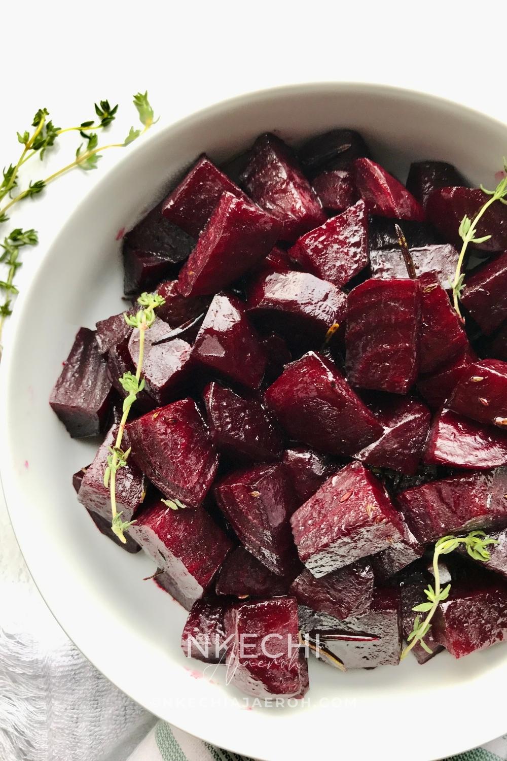 Oven-Baked Beetroot With Herbs (Juicy Roasted Beets Recipe) - Nkechi ...