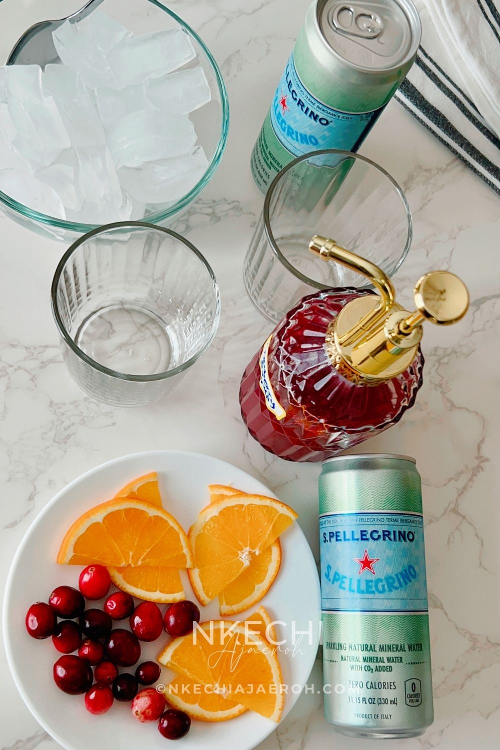 Cranberry Citrus Sparkler with Homemade Cranberry Syrup - Nkechi Ajaeroh