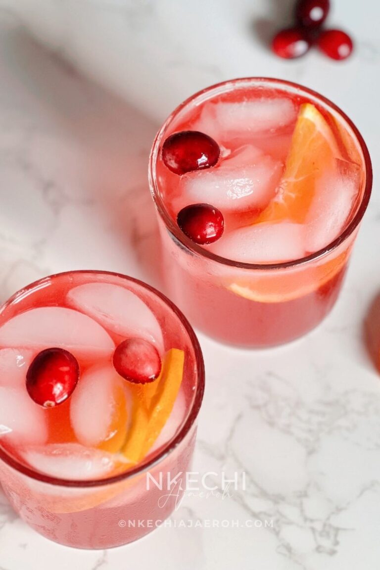 Cranberry Citrus Sparkler with Homemade Cranberry Syrup - Nkechi Ajaeroh